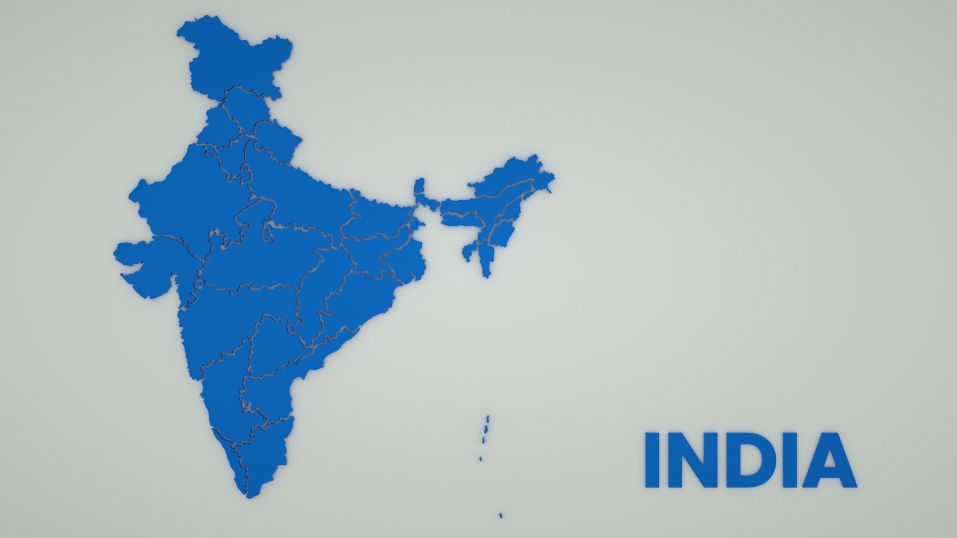 India Country Map free 3D model | CGTrader