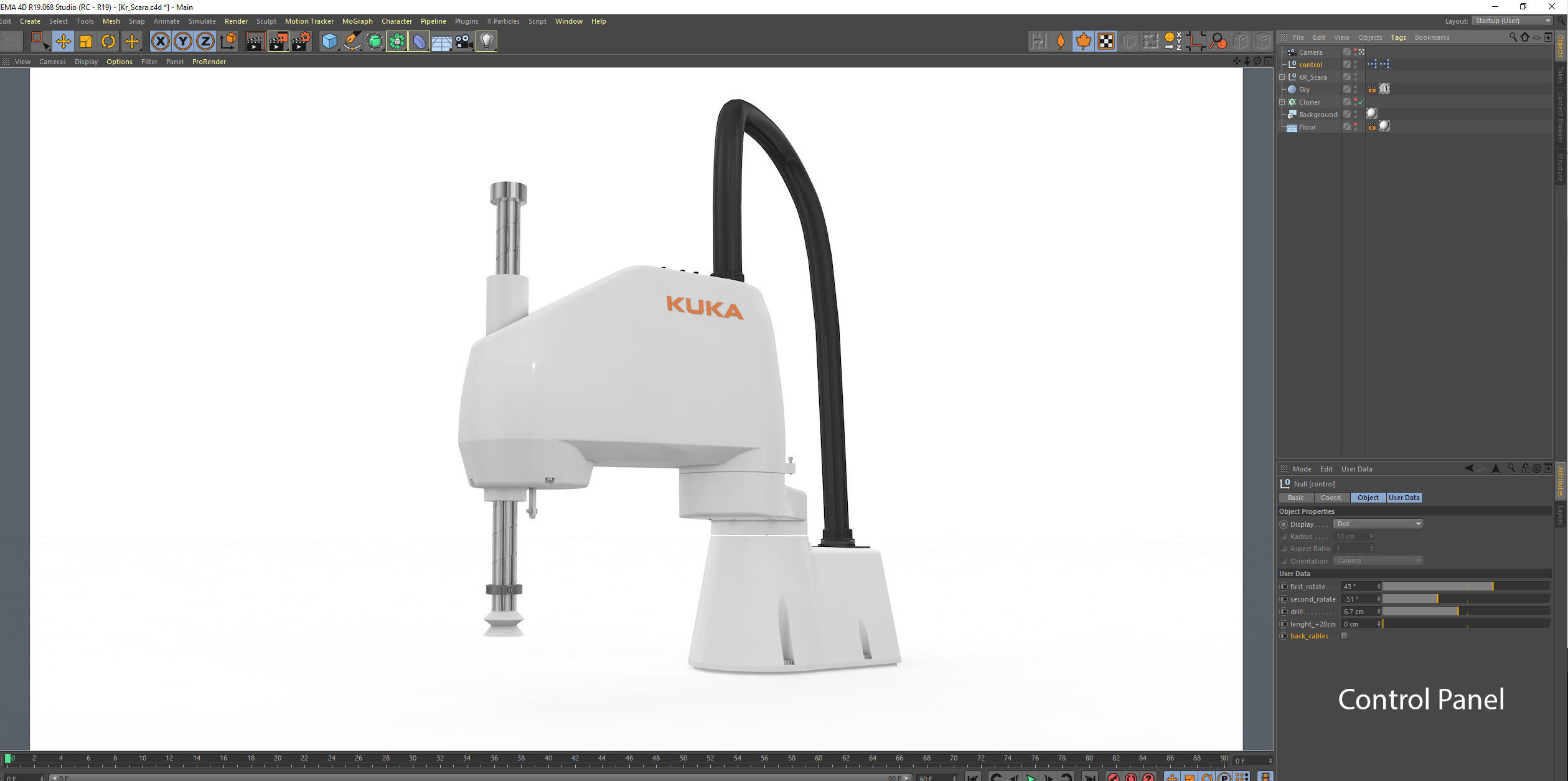 Robotic Arm Kuka Scara 3D model animated rigged | CGTrader