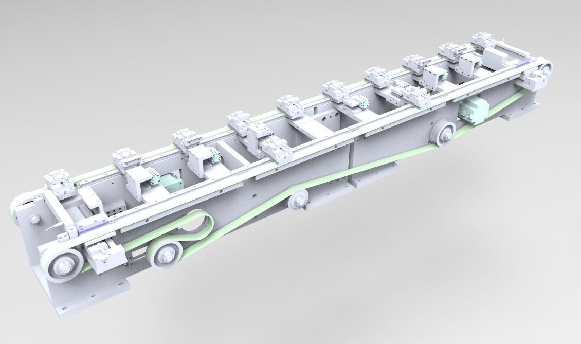 Automatic cutting and automatic feeding assembly line 3D model | CGTrader