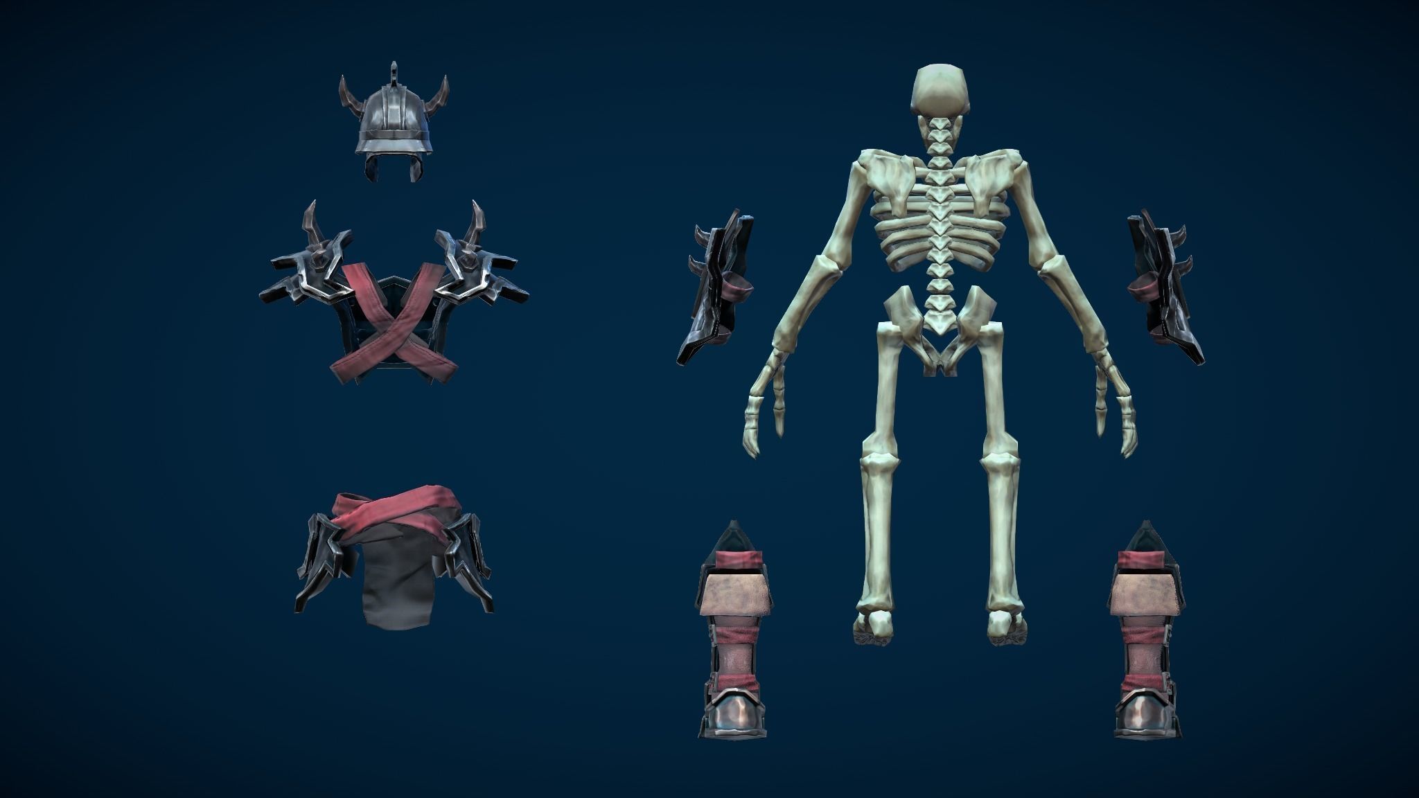 3D model Skeleton Warrior With Two-Handed Mace Tier3 VR / AR / low-poly ...