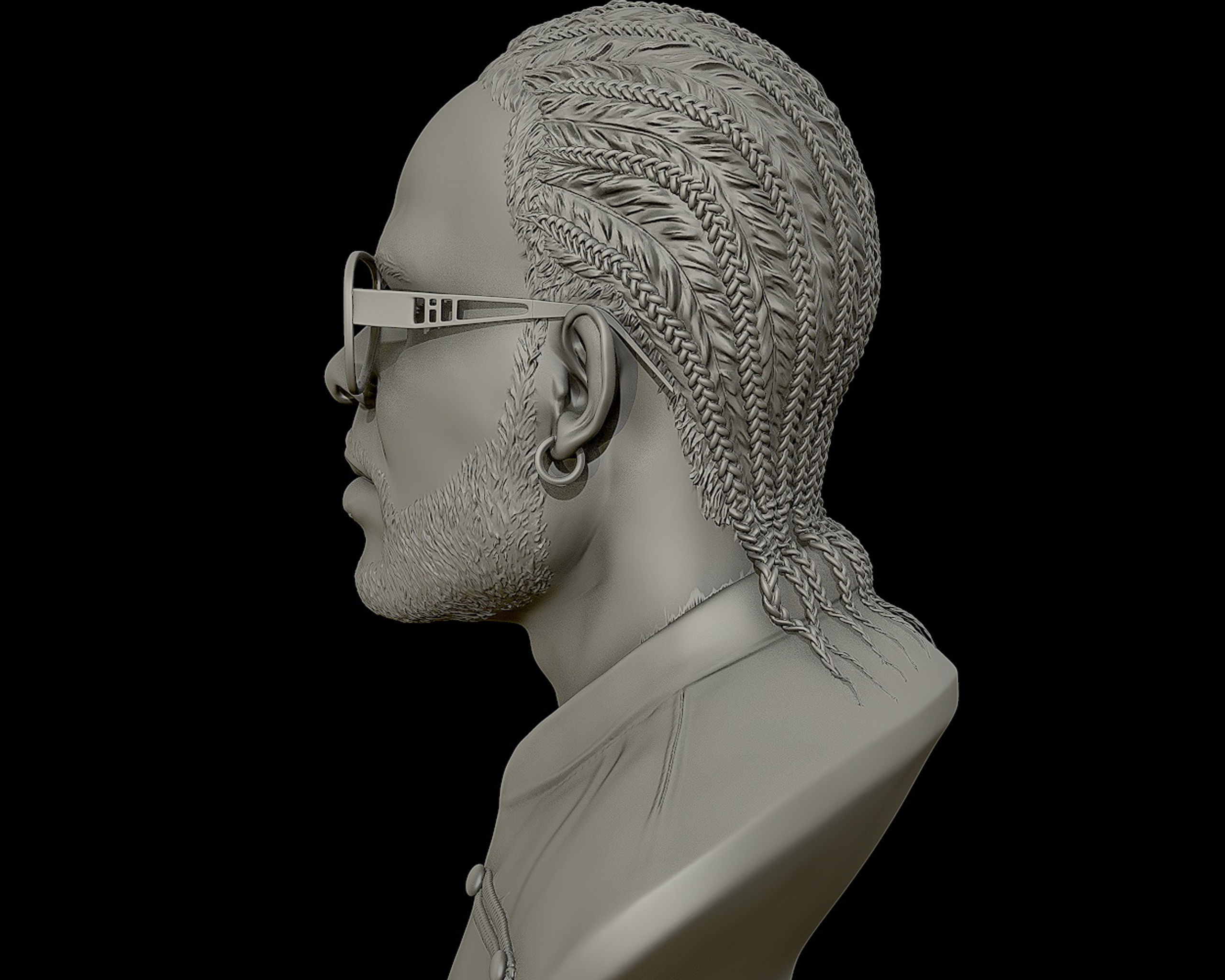 R Kelly portrait sculpture 3D model 3D printable | CGTrader