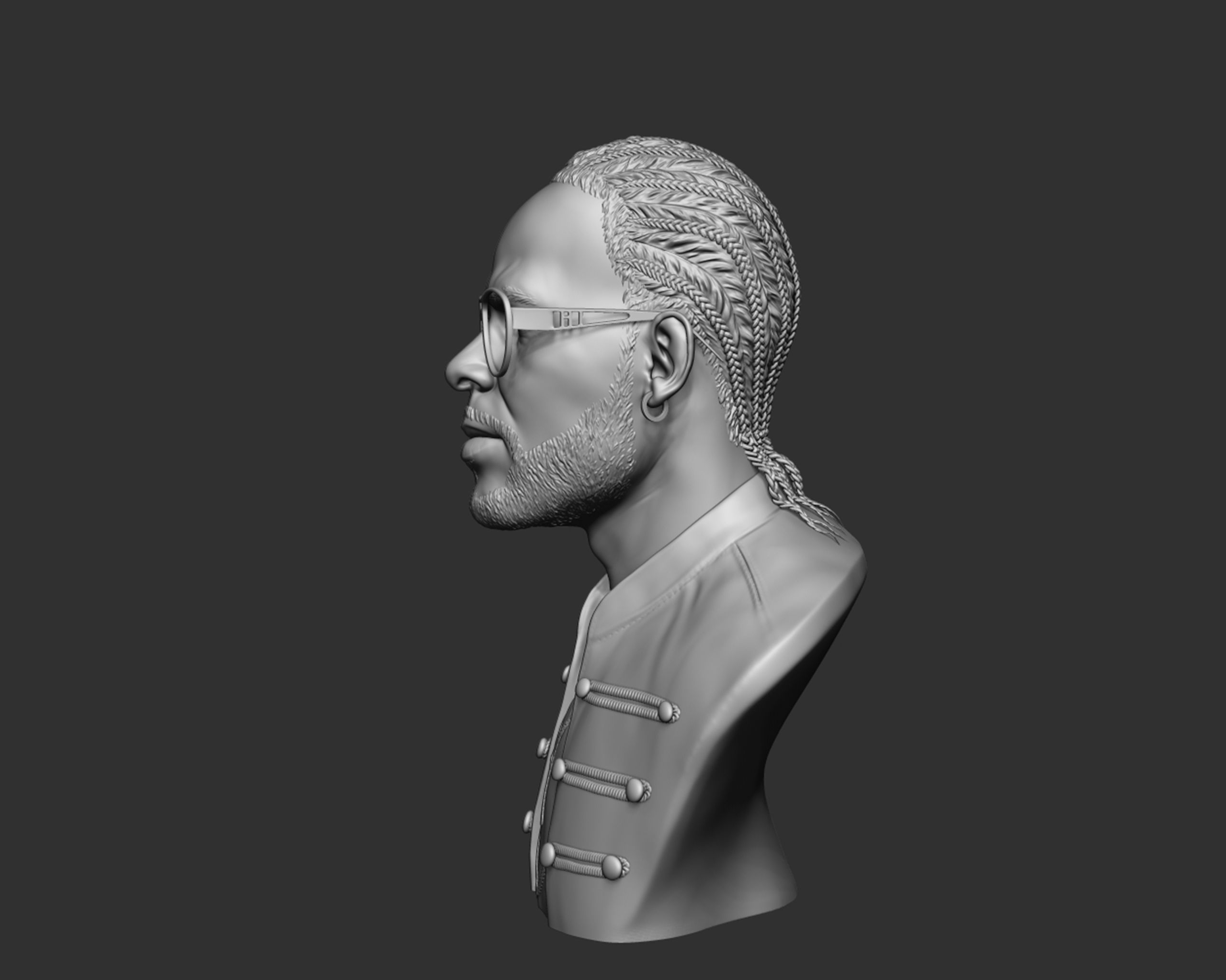 R Kelly portrait sculpture 3D model 3D printable | CGTrader