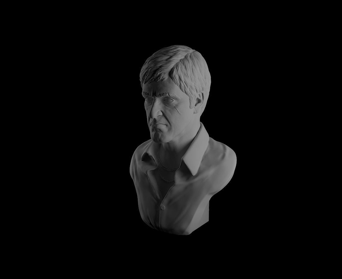 Scarface Alpacino portrait sculpture 3D model 3D printable | CGTrader