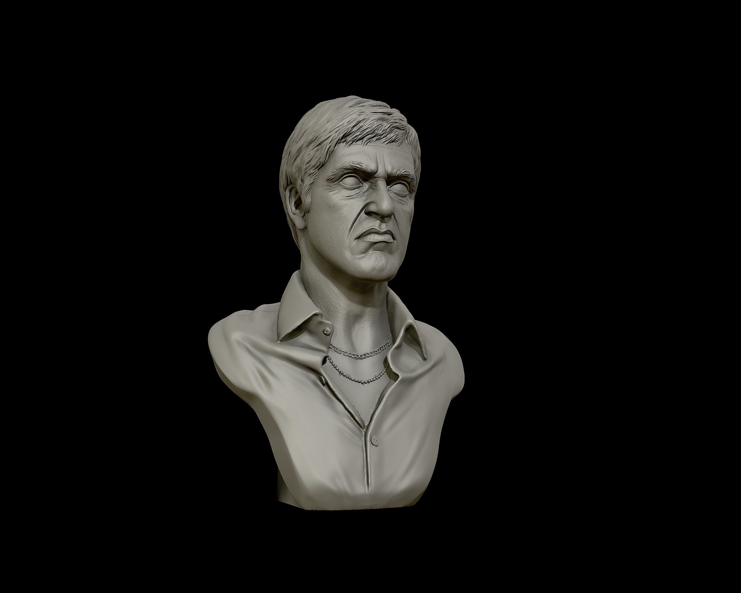 Scarface Alpacino portrait sculpture 3D model 3D printable | CGTrader