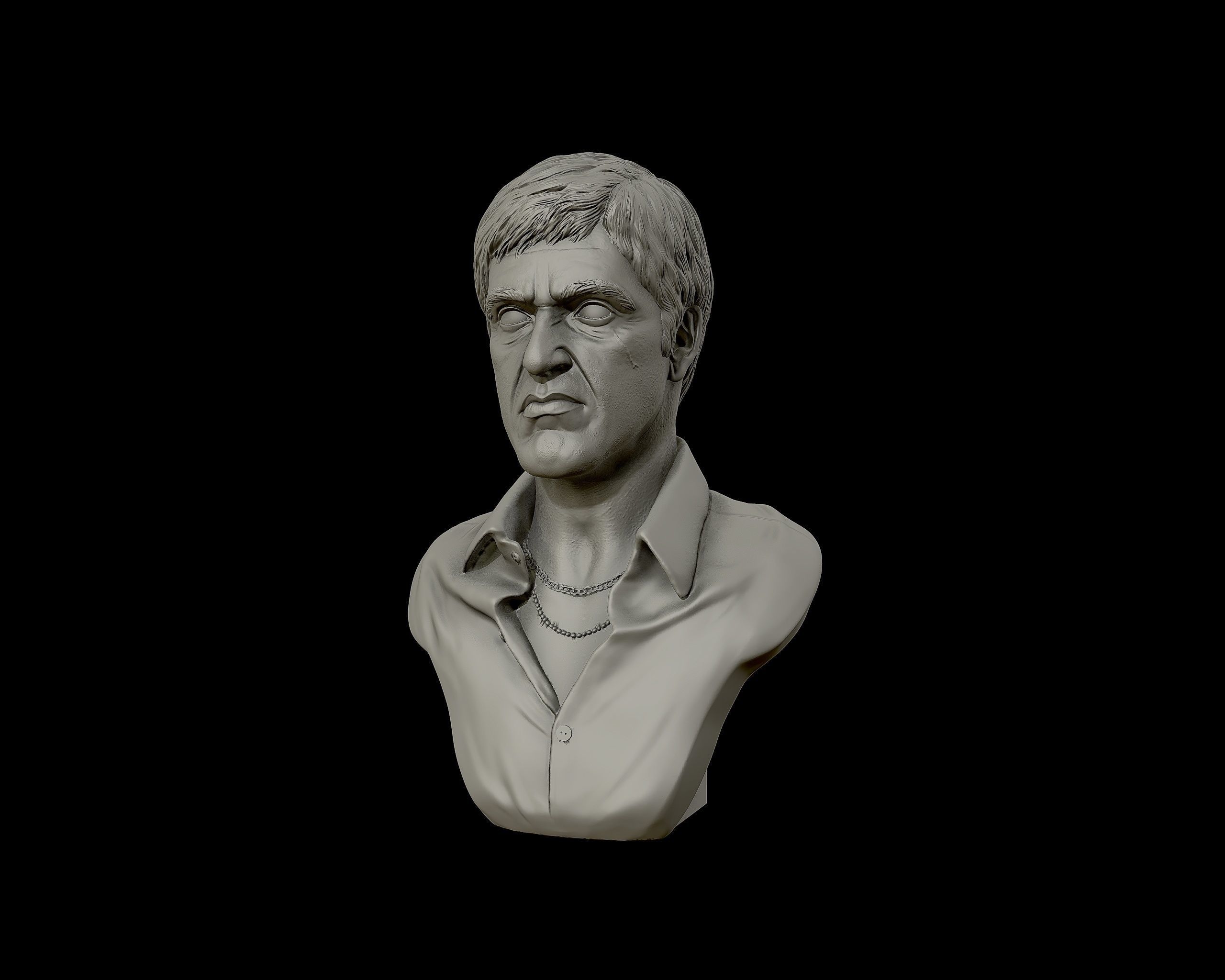 Scarface Alpacino portrait sculpture 3D model 3D printable | CGTrader