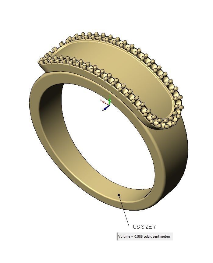 Rounded diamond tag ring US size 7 and 8 3D model 3D printable | CGTrader