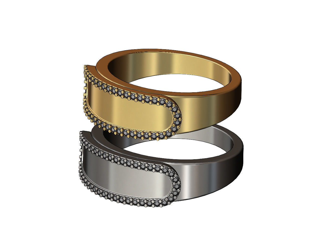 Rounded diamond tag ring US size 7 and 8 3D model 3D printable | CGTrader