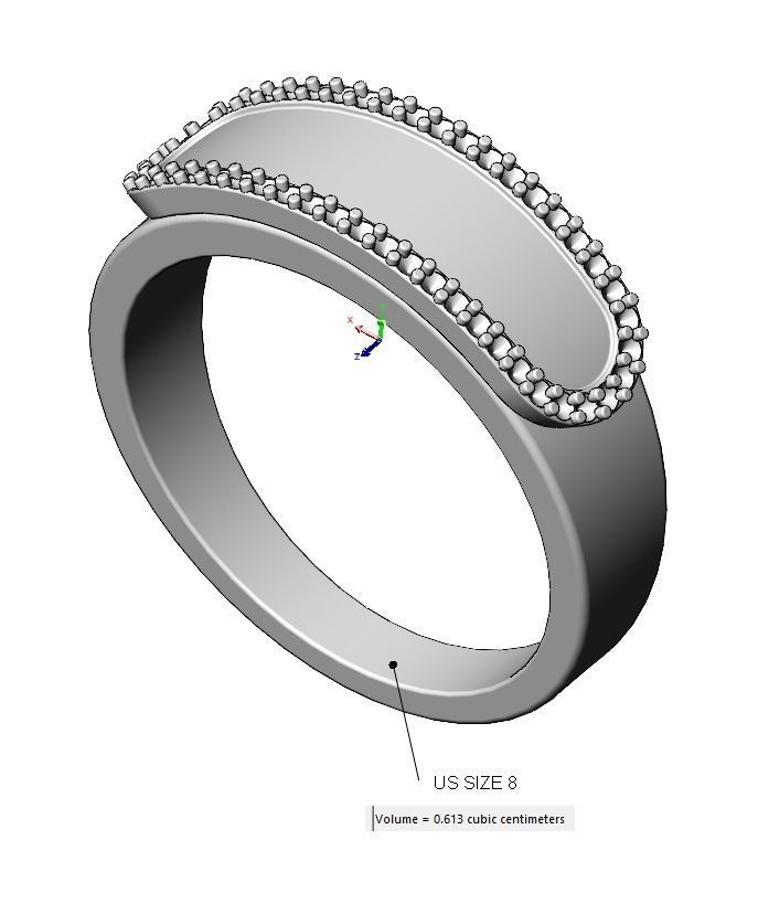 Rounded diamond tag ring US size 7 and 8 3D model 3D printable | CGTrader