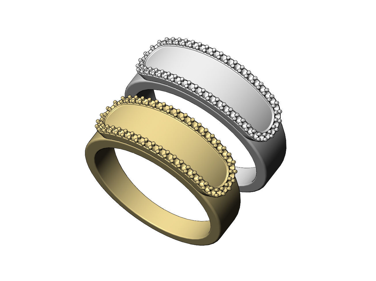 Rounded diamond tag ring US size 7 and 8 3D model 3D printable | CGTrader