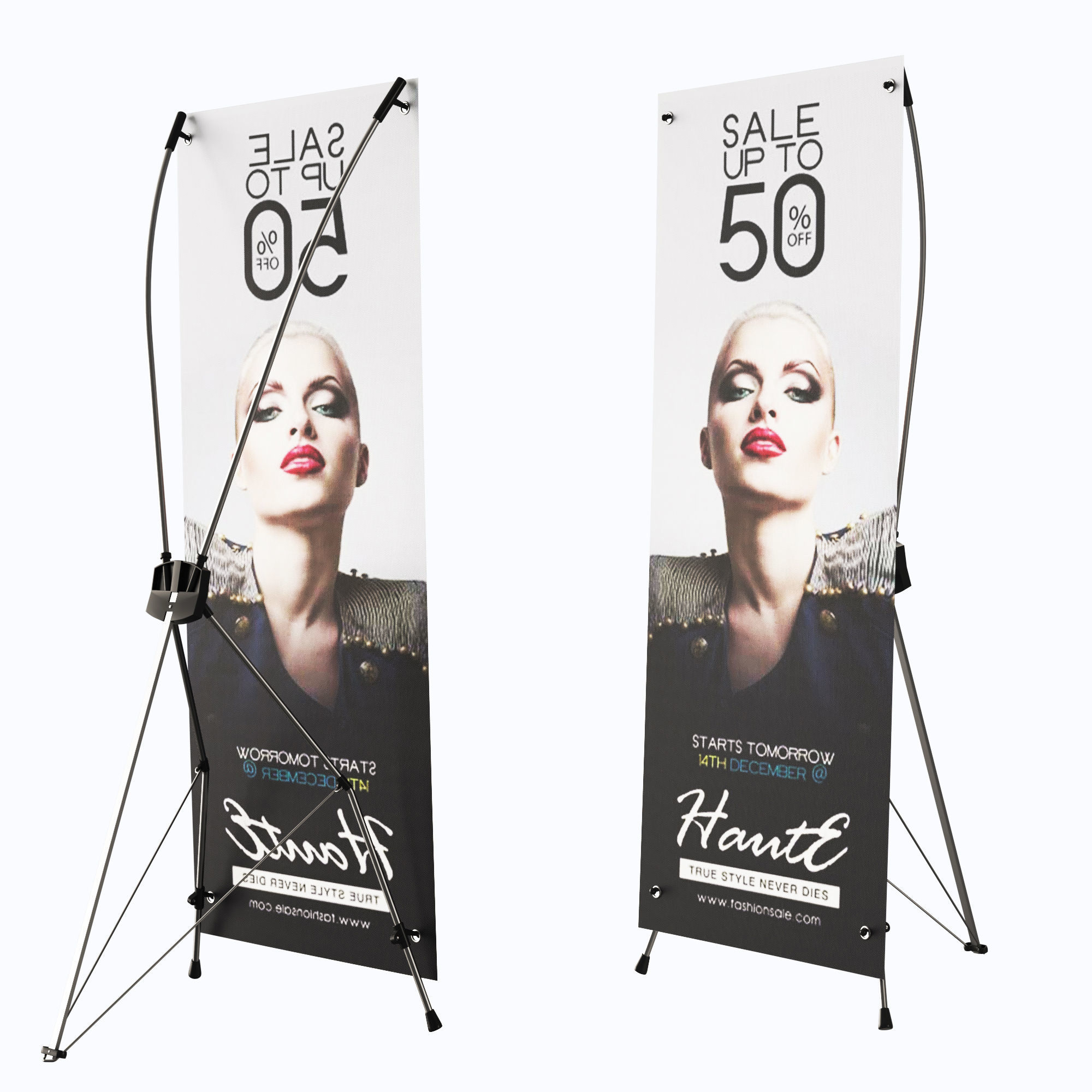 Advertising Banner Stands 3D model | CGTrader
