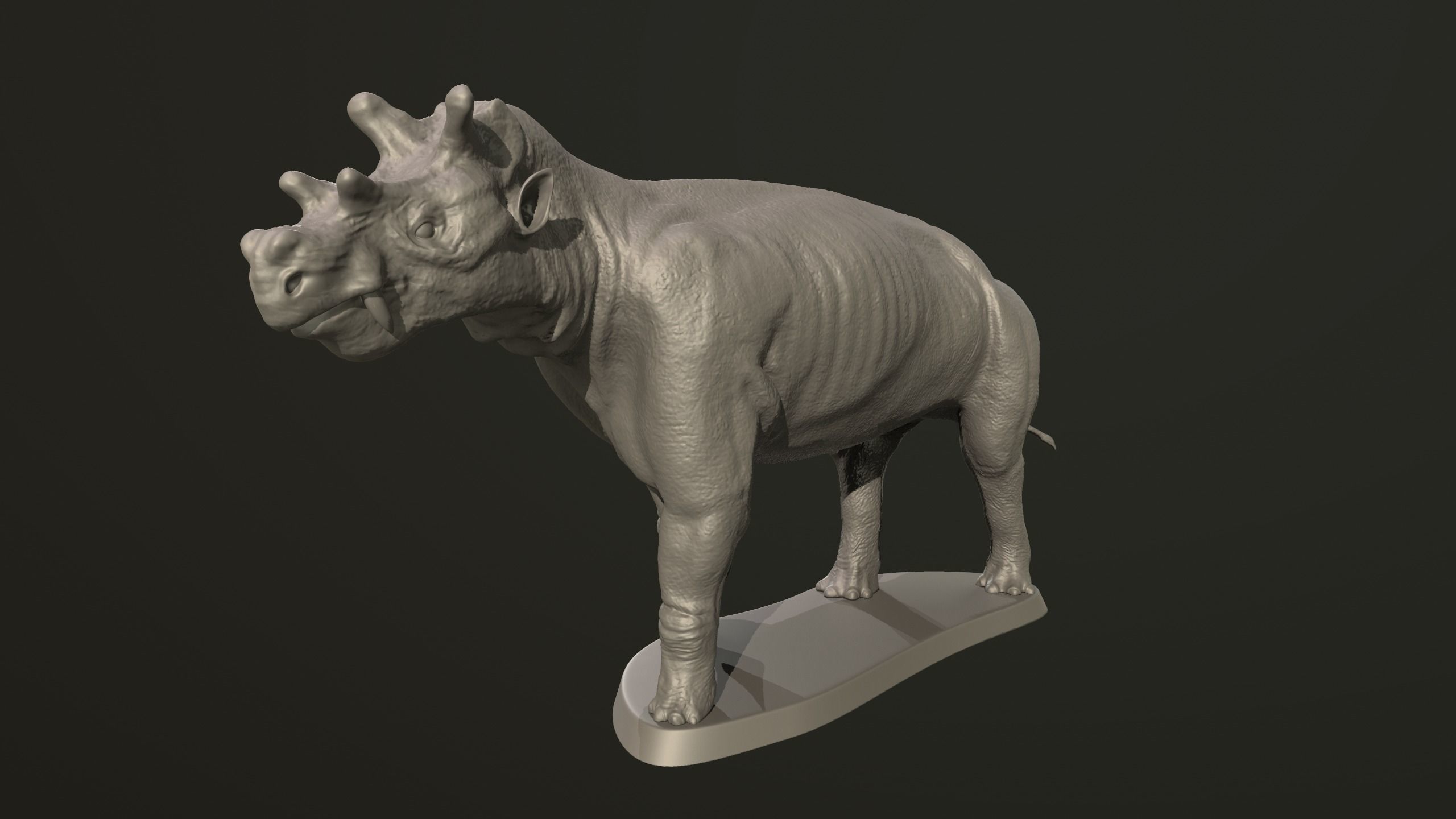Uintatherium 3D model 3D printable | CGTrader
