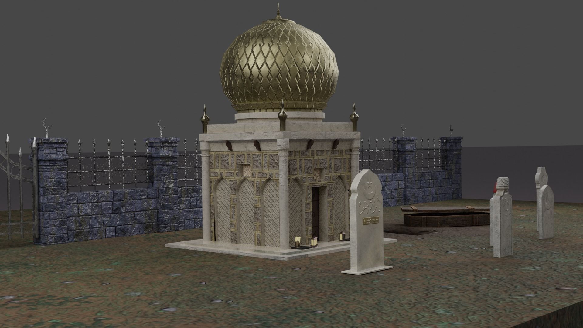 Muslim Tomb Set 3D model | CGTrader