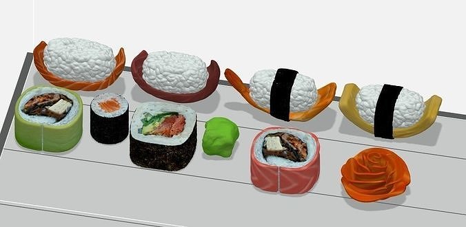 sushi japanese 3D model 3D printable | CGTrader
