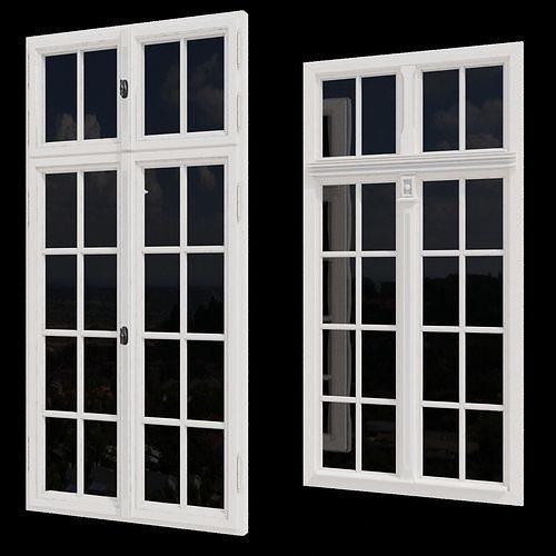 Classic wooden window - model A2 3D model rigged | CGTrader