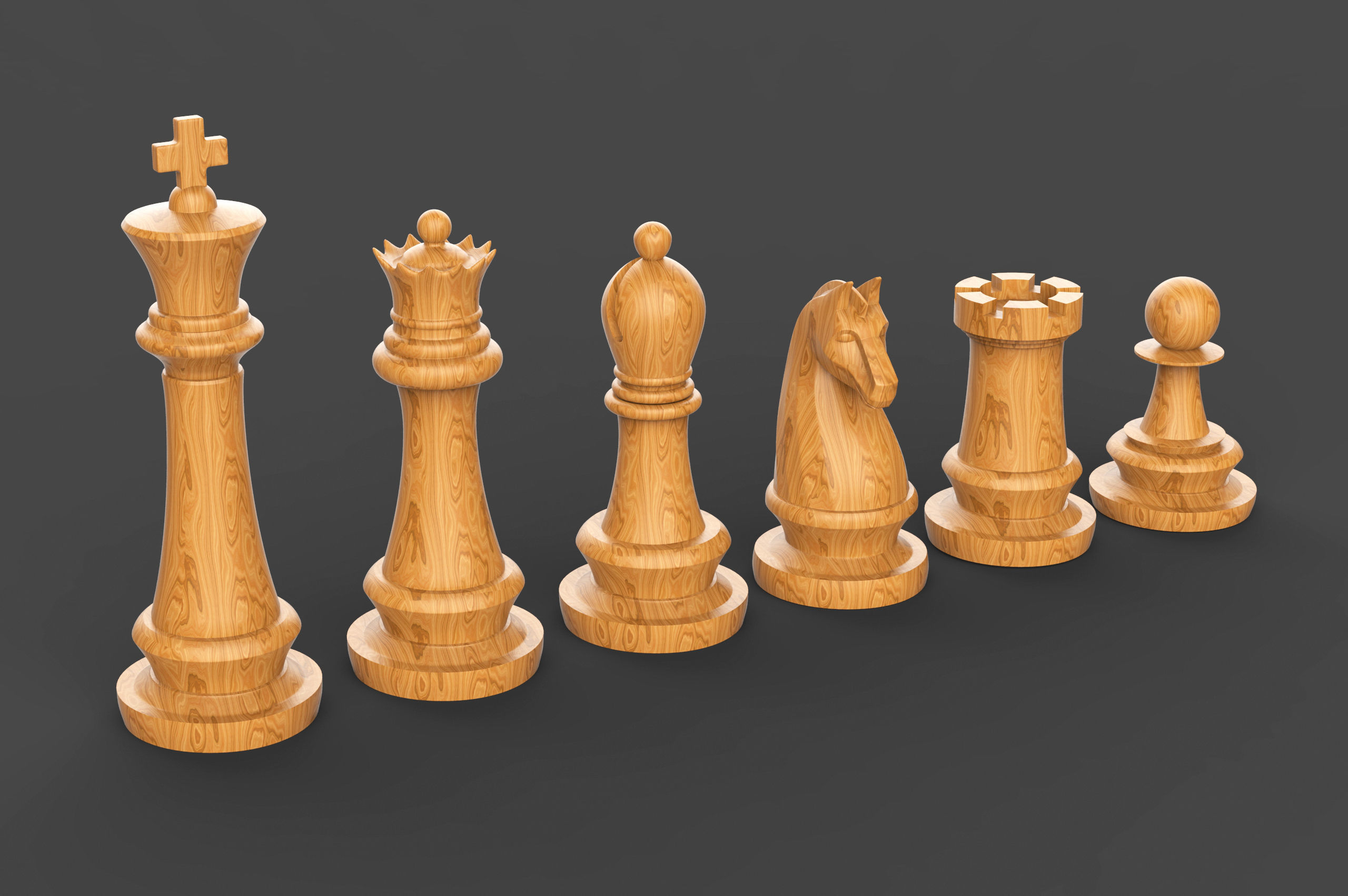 Complete Chess Pieces 3D model 3D printable | CGTrader