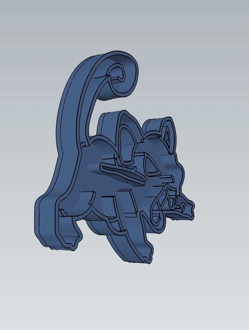 Pokemon Rattata Cookie Cutter Stamp Cake Decorating 3D model animated ...