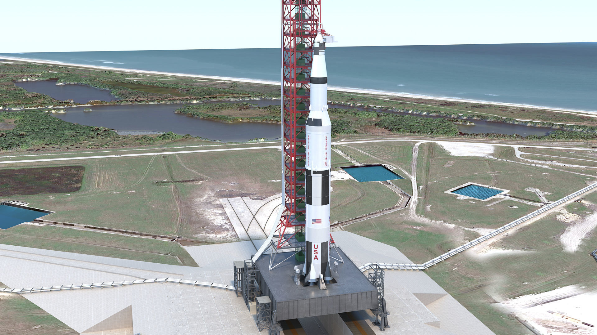 Saturn 5 Launch Pad 3D model | CGTrader