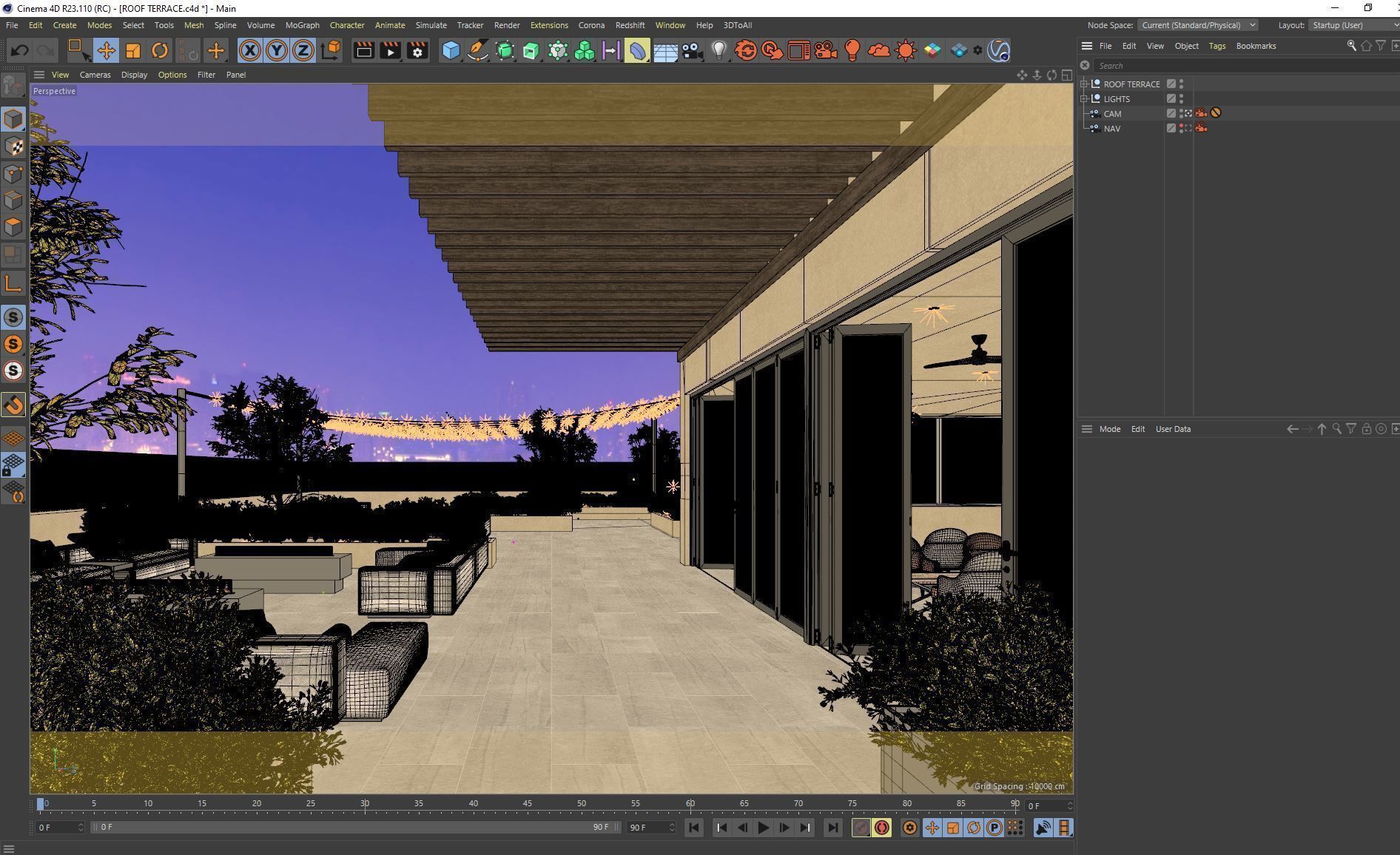 Corona - C4D scene files - Roof Terrace 3D model | CGTrader