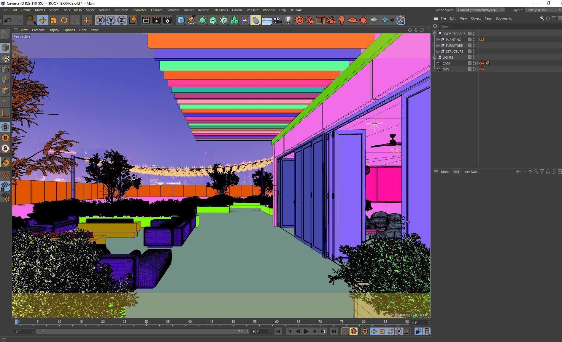 Corona - C4D scene files - Roof Terrace 3D model | CGTrader