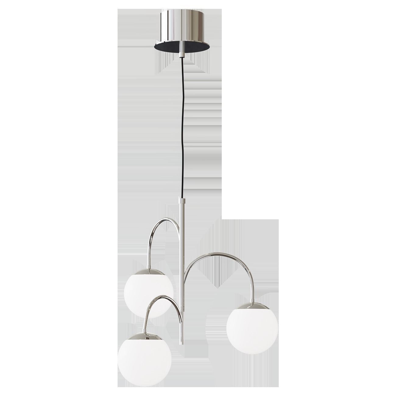 SIMRISHAMN SIMRISHAMN Pendant lamp 3-arm chrome milky glass 3D model ...