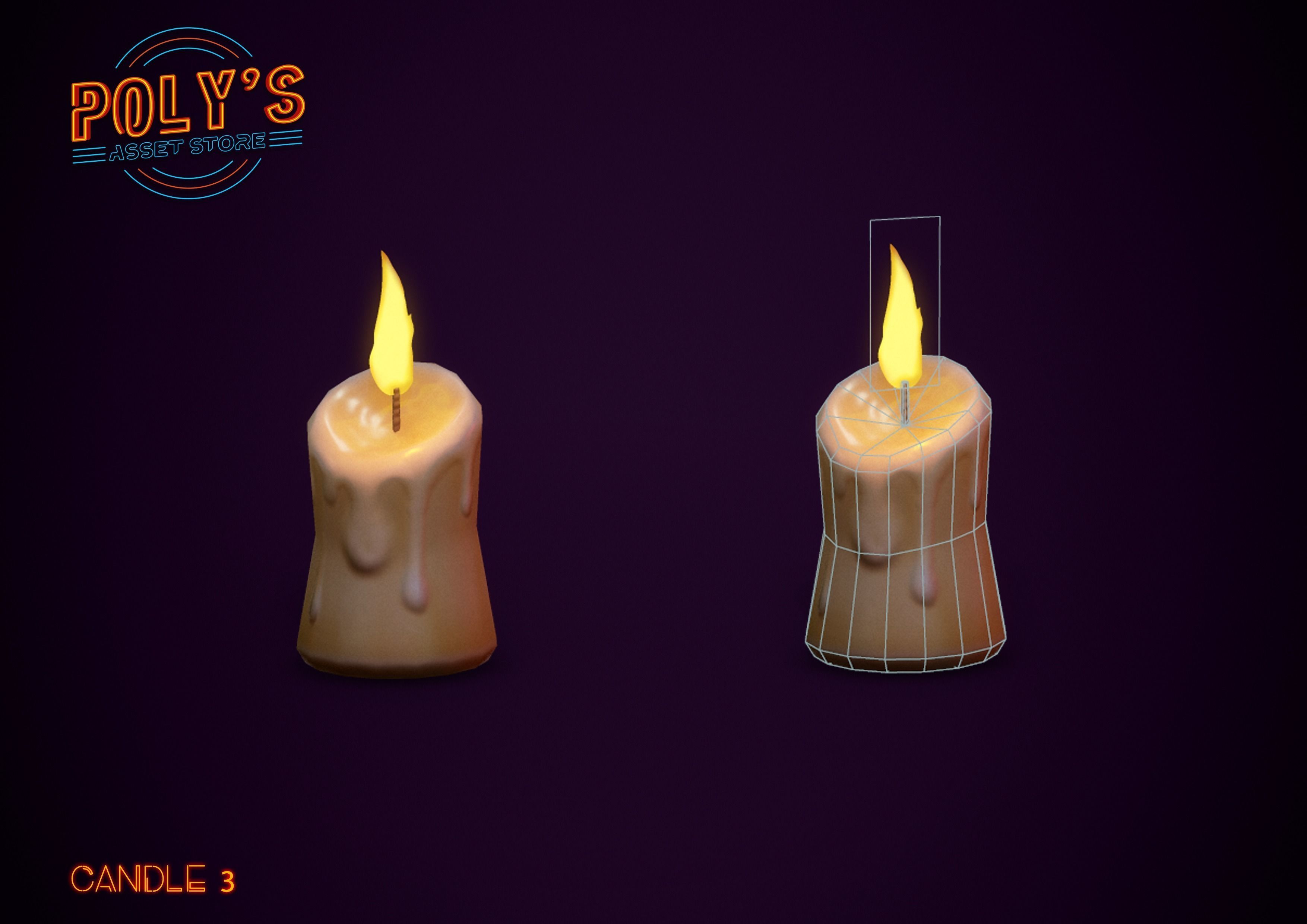 3D model Candle Pack - Stylized Low Poly VR / AR / low-poly | CGTrader