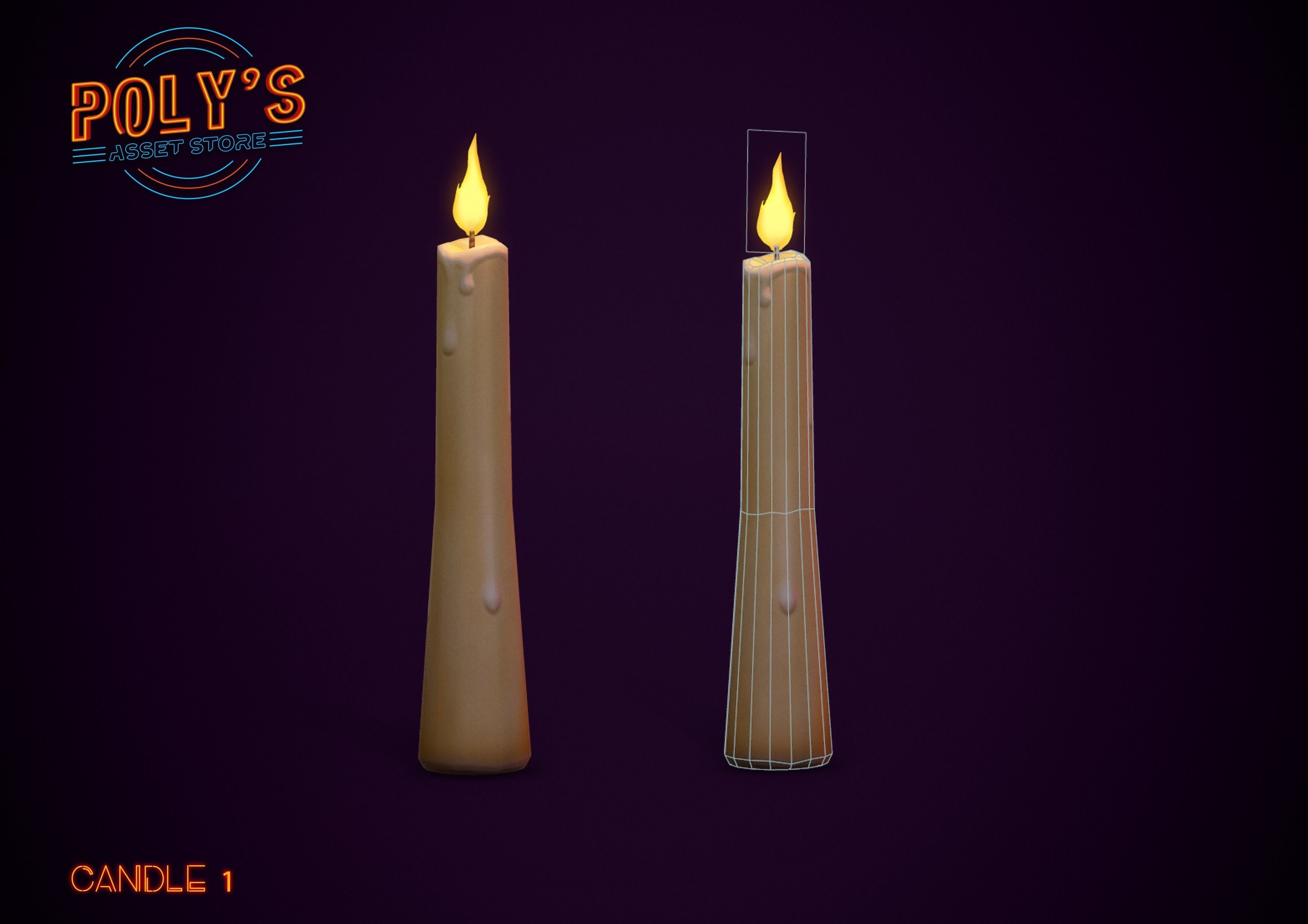 3D model Candle Pack - Stylized Low Poly VR / AR / low-poly | CGTrader