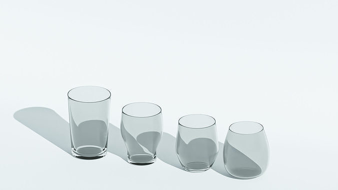 round water drinking glasses 3D model | CGTrader