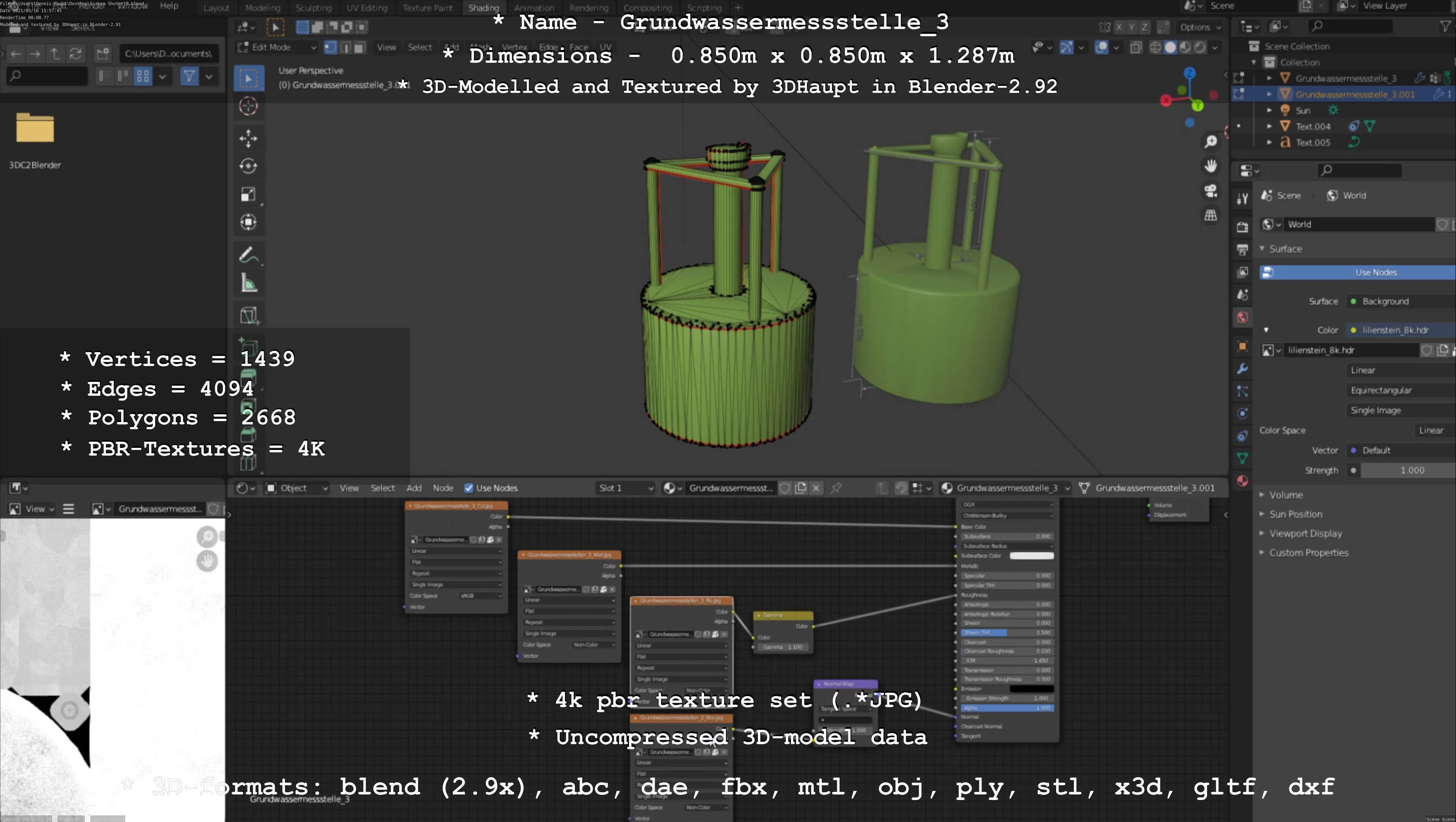3D model Groundwater monitoring well 3 version 2 VR / AR / low-poly ...