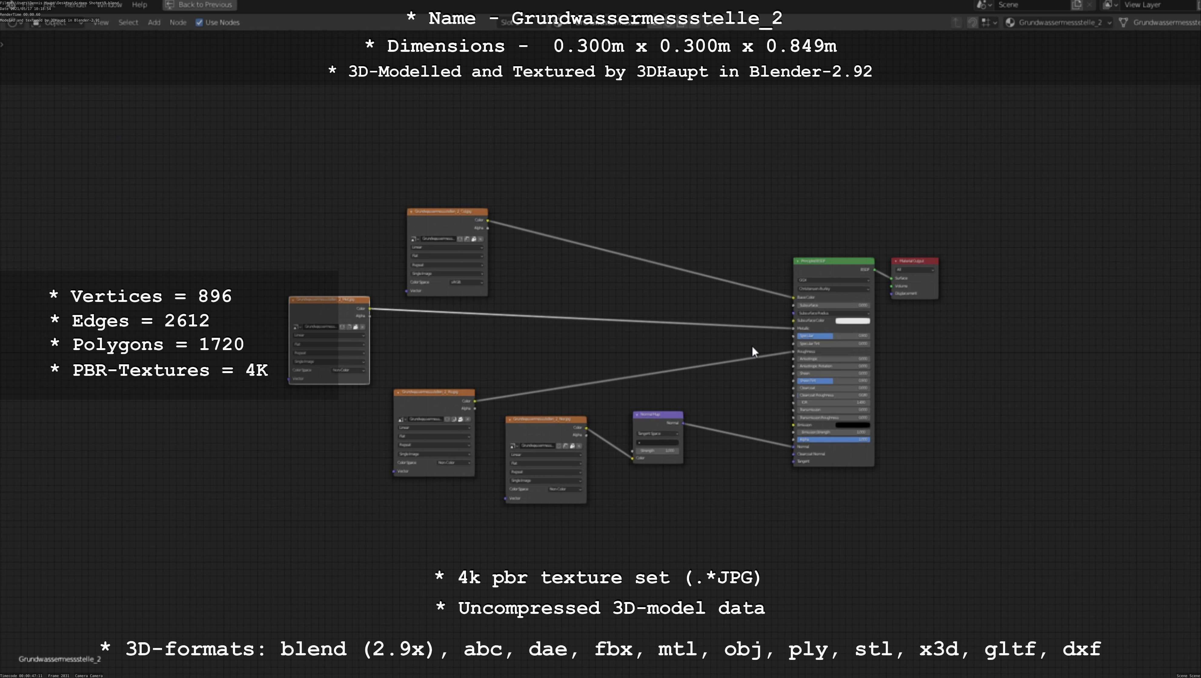 3D model Groundwater monitoring well 2 version 2 VR / AR / low-poly ...
