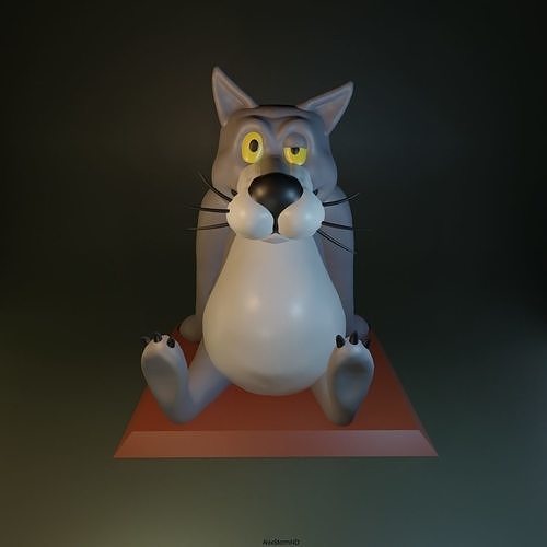 Well fed wolf 3D model 3D printable | CGTrader