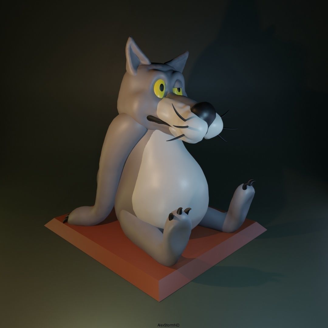 Well fed wolf 3D model 3D printable | CGTrader