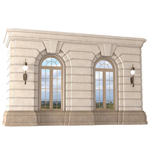 Arched rusticated facade Wall window arch 3D model | CGTrader