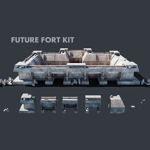 Future Fort Bunker Dystopian Military Outpost Kitbash 3D model | CGTrader