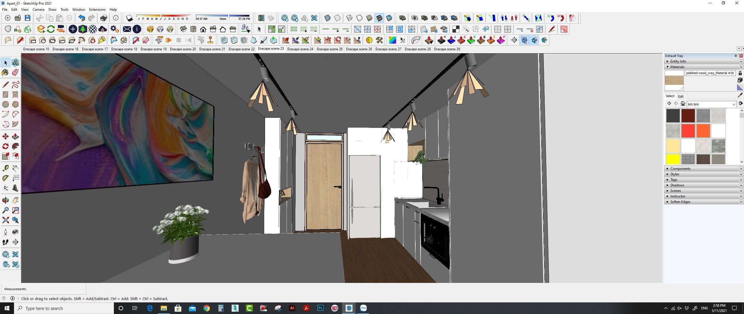 Sketchup Interior Design 1 Enscape 3 Rendering 3D model | CGTrader