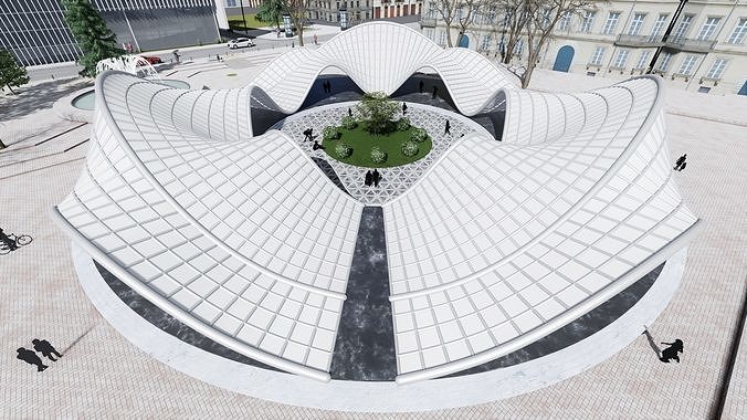 Parametric Pavilion Shade Structure Architecture 3D model | CGTrader