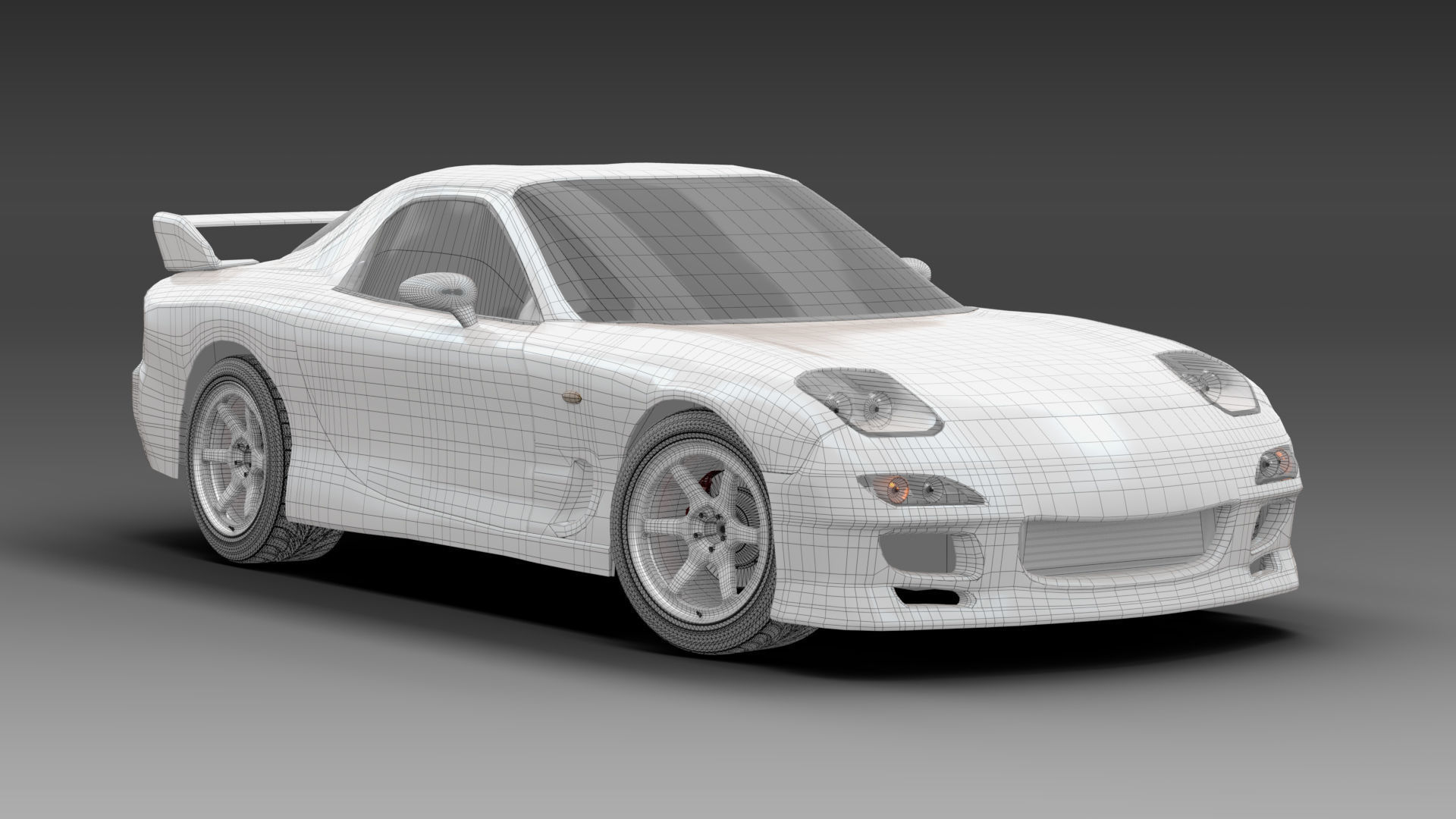 Mazda RX7 FD Turbo 1995 JDM free VR / AR / low-poly 3D model | CGTrader