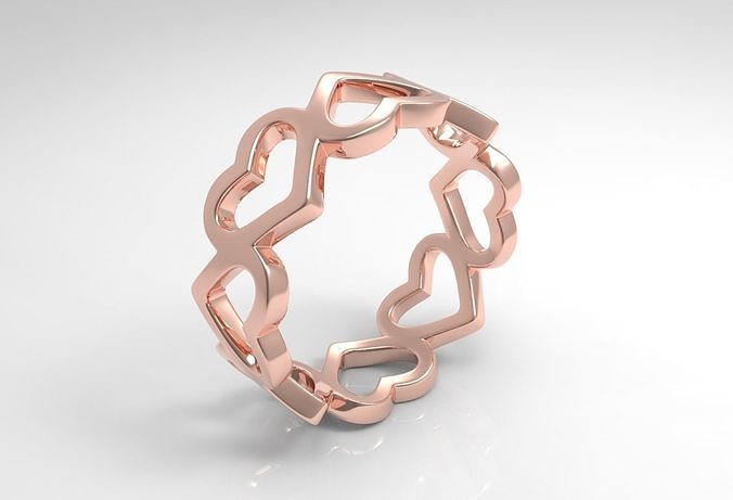 heart ring 3D model 3D printable | CGTrader