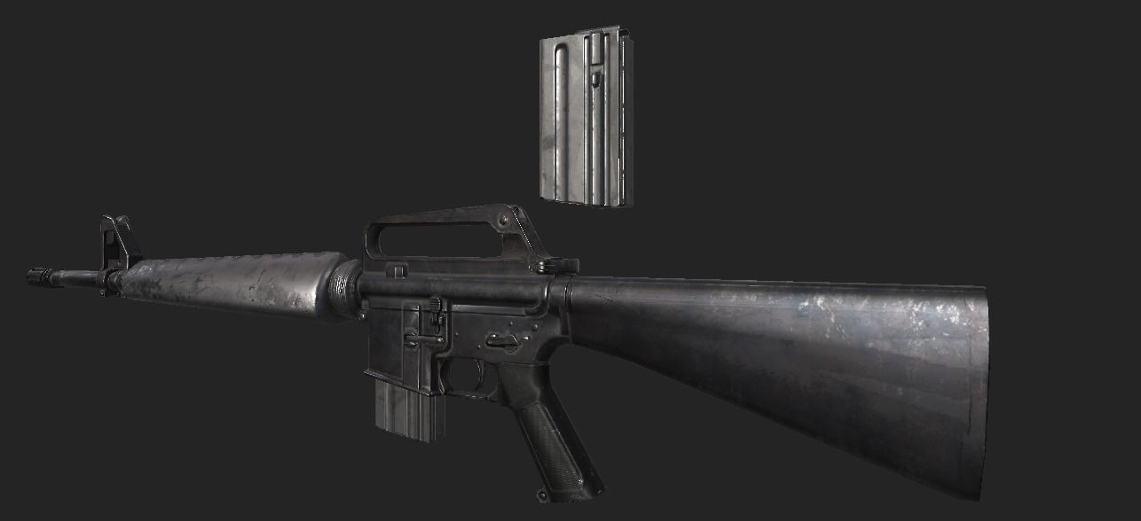 m16a1 weapon free VR / AR / low-poly 3D model | CGTrader