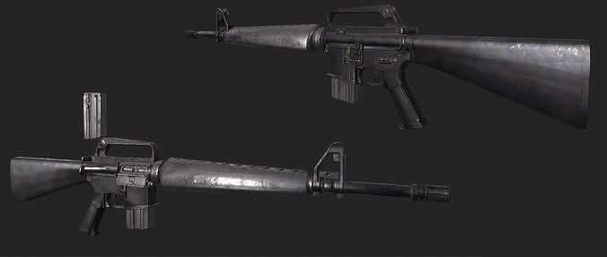 m16a1 weapon free VR / AR / low-poly 3D model | CGTrader