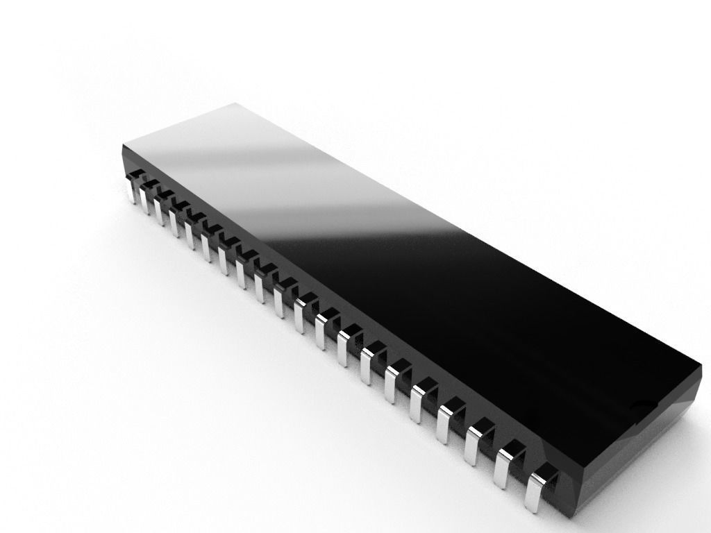 Atmega 40 pin IC 3D model 3D printable | CGTrader