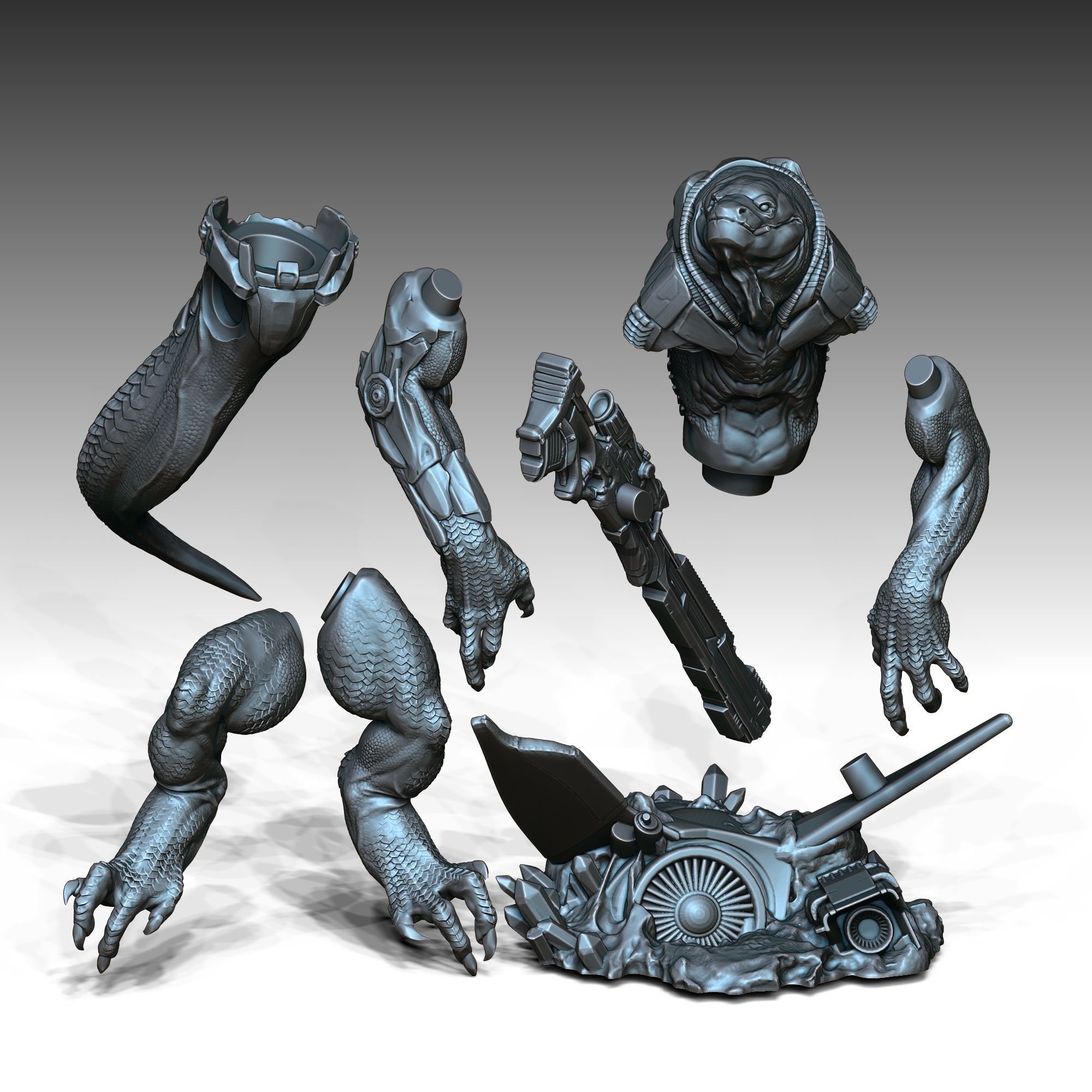 SNIPER LIZARD 3D model 3D printable | CGTrader