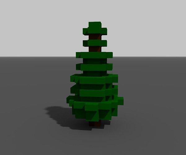 3D model Voxel Tree Spruce VR / AR / low-poly | CGTrader