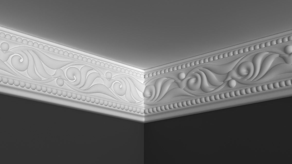 Moulding Cornice 3D Model with Floral Elements 3D model | CGTrader