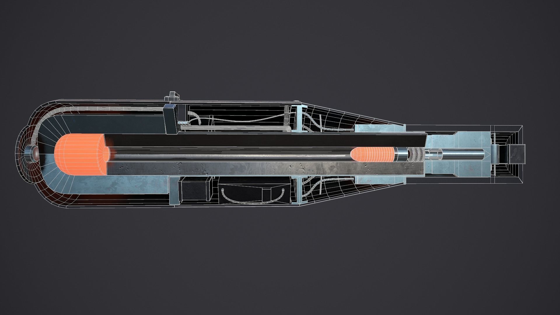 3D model Little Boy Atomic bomb Cross Section VR / AR / low-poly | CGTrader