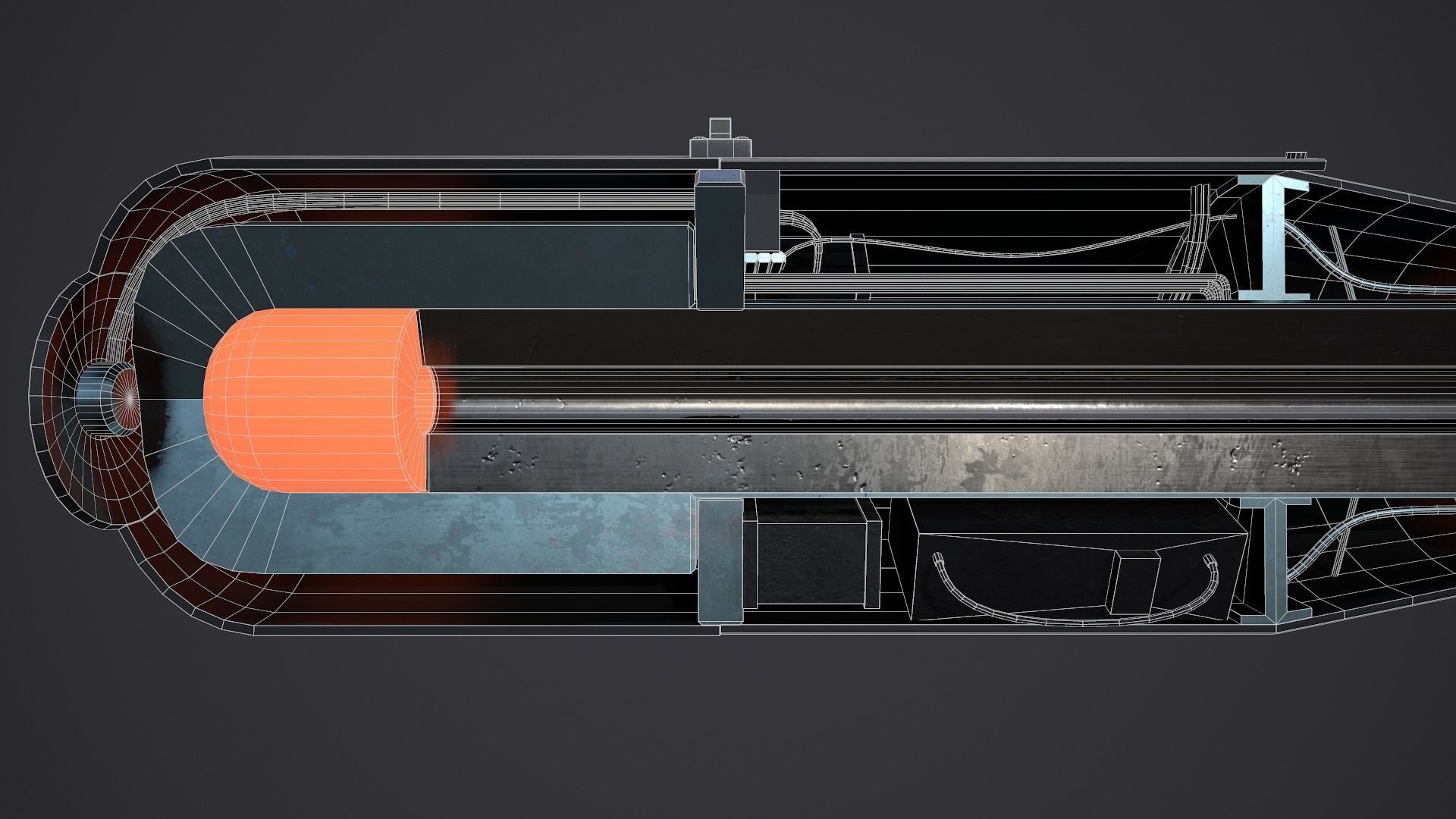 3D model Little Boy Atomic bomb Cross Section VR / AR / low-poly | CGTrader