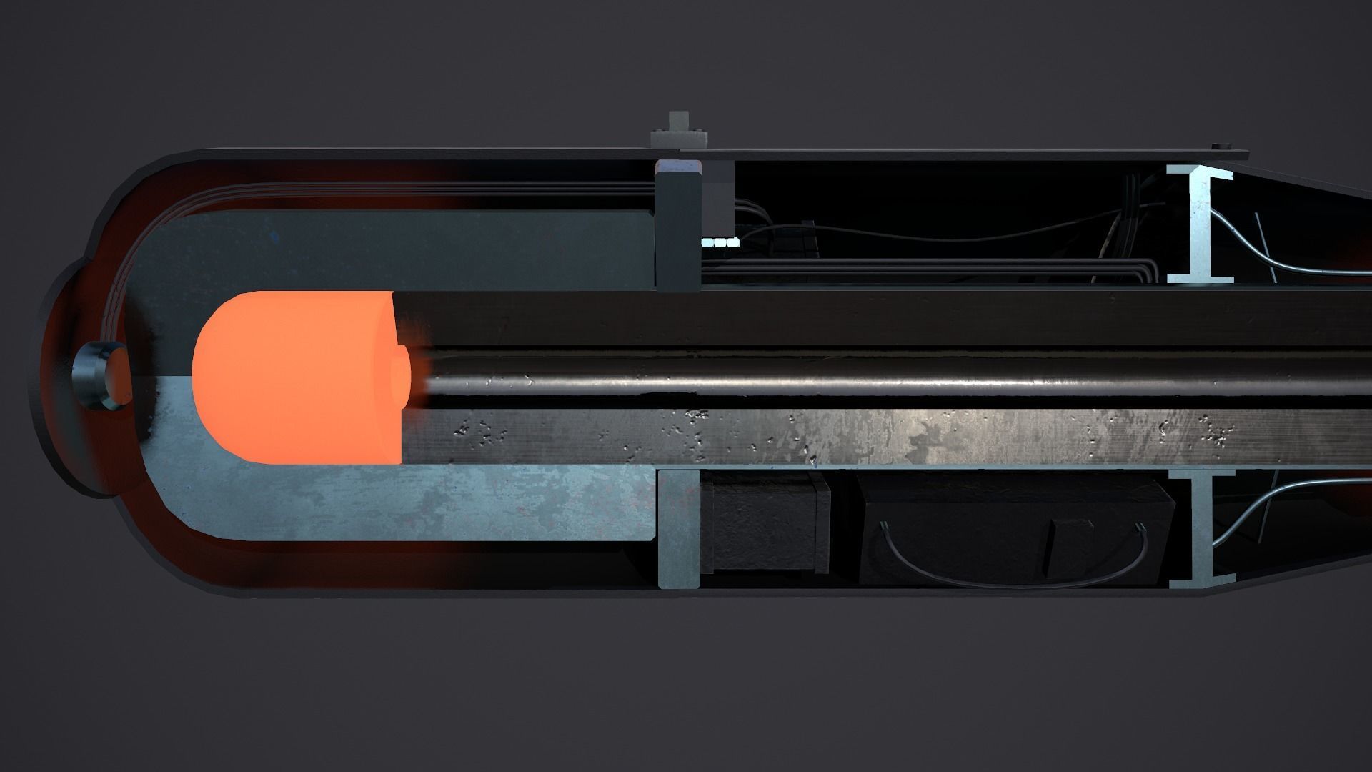 3D model Little Boy Atomic bomb Cross Section VR / AR / low-poly | CGTrader