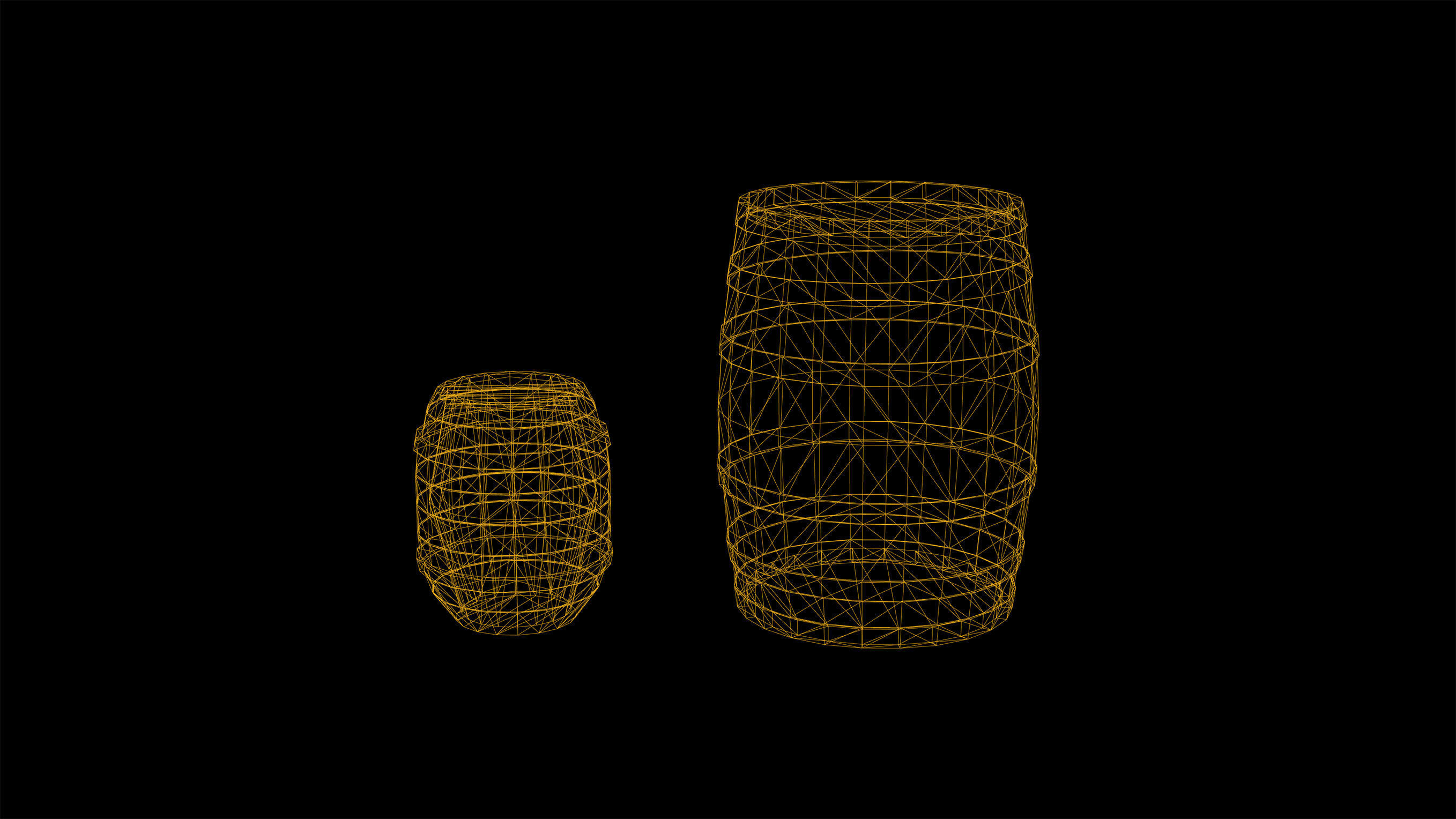 3D model Old Wooden Bazaar Barrels Low Poly Game Ready VR / AR / low ...