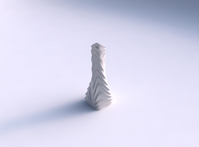 Vase twisted squeezed and bent rectangle 2 with curved horizo... 3D ...