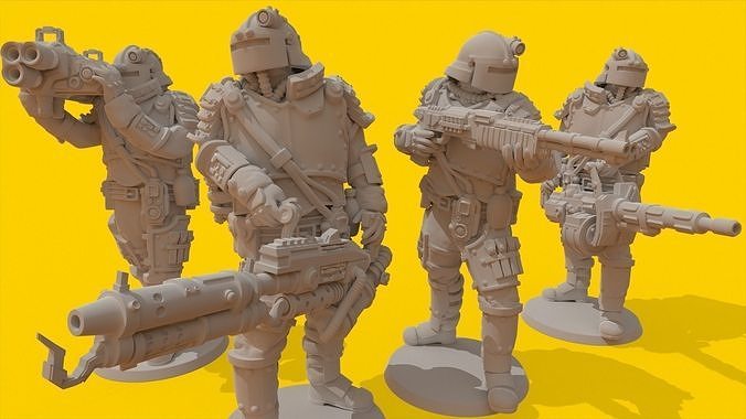 Markhor Squad 3D model 3D printable | CGTrader