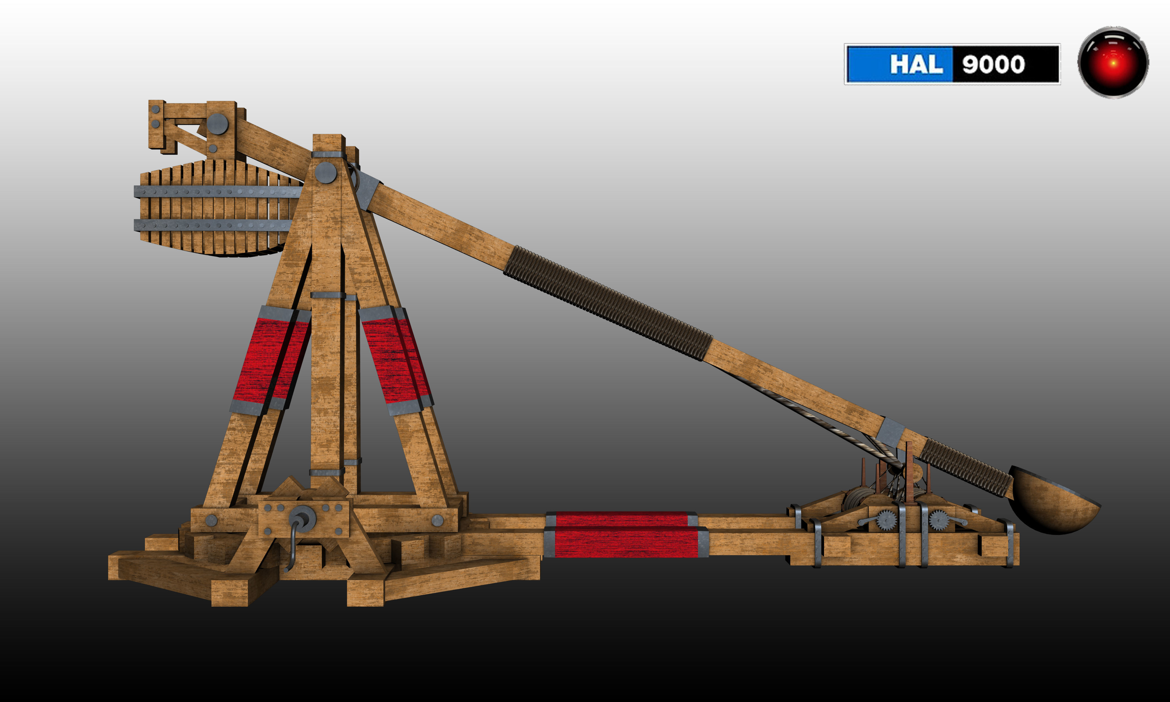 Mediaval siege trebuchet 3D model animated | CGTrader